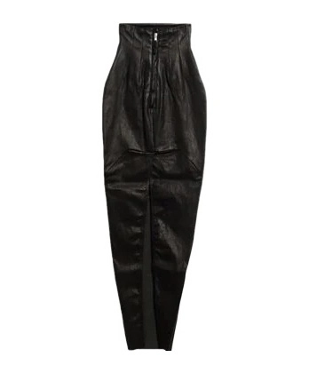 Rick Owens Solid-color Leather Skirt
