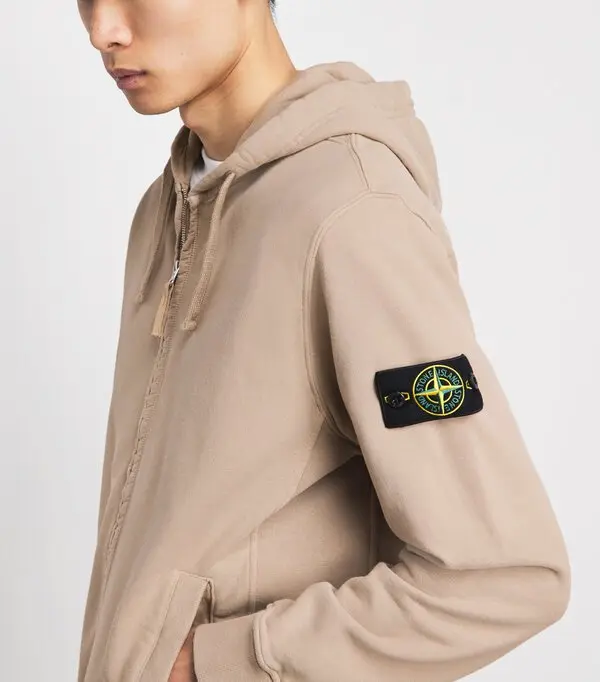Stone Island Cotton Zip-up Hoodie - Brown