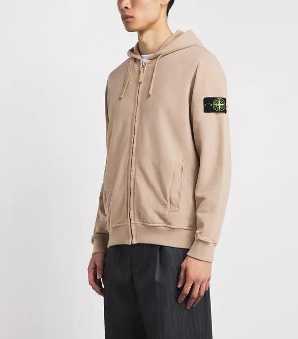 Stone Island Cotton Zip-up Hoodie - Brown