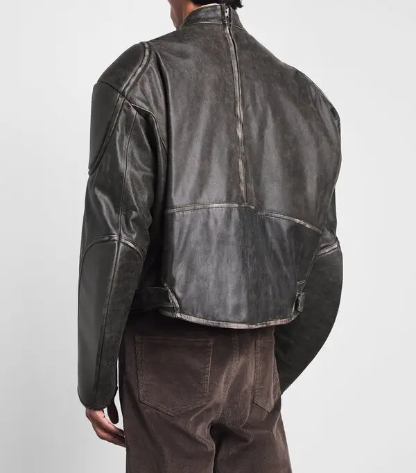 SYSTEM Leather Motorcycle Jacket