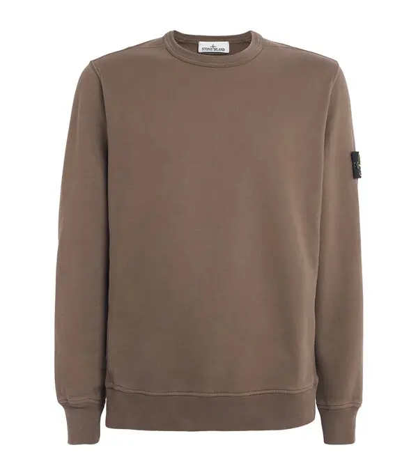 Stone Island Cotton Compass Logo Sweatshirt - Brown