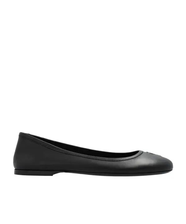 AMI Paris Logo Embossed Round-toe Ballet Flats