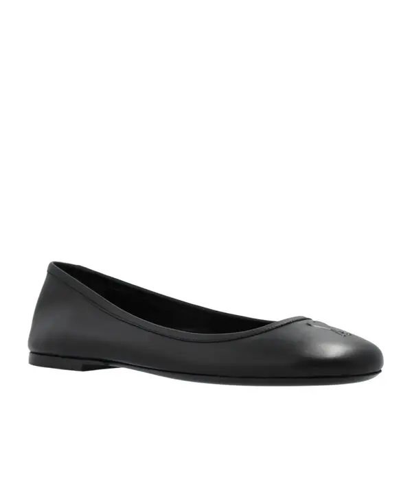 AMI Paris Logo Embossed Round-toe Ballet Flats