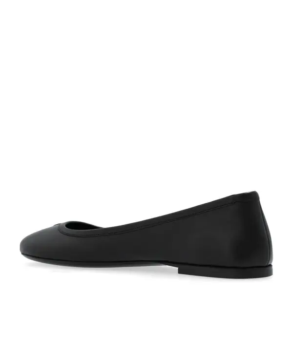 AMI Paris Logo Embossed Round-toe Ballet Flats