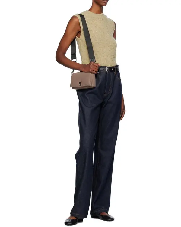 AMI Paris Logo Embossed Round-toe Ballet Flats