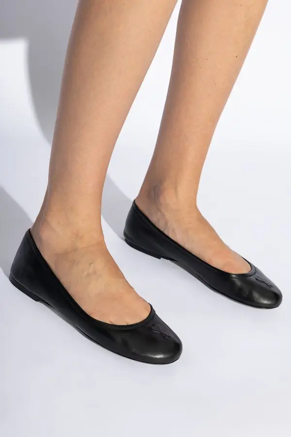 AMI Paris Logo Embossed Round-toe Ballet Flats