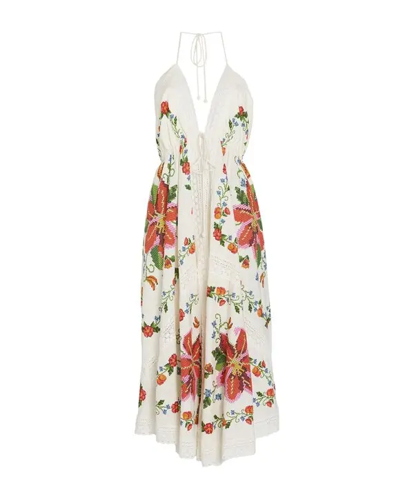 Farm Rio Multi-color Crochet Dress - White