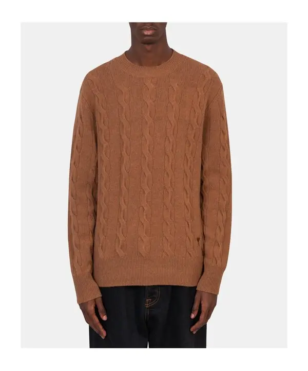 AMI Paris Cable Knit Crew Neck Knitted Sweater