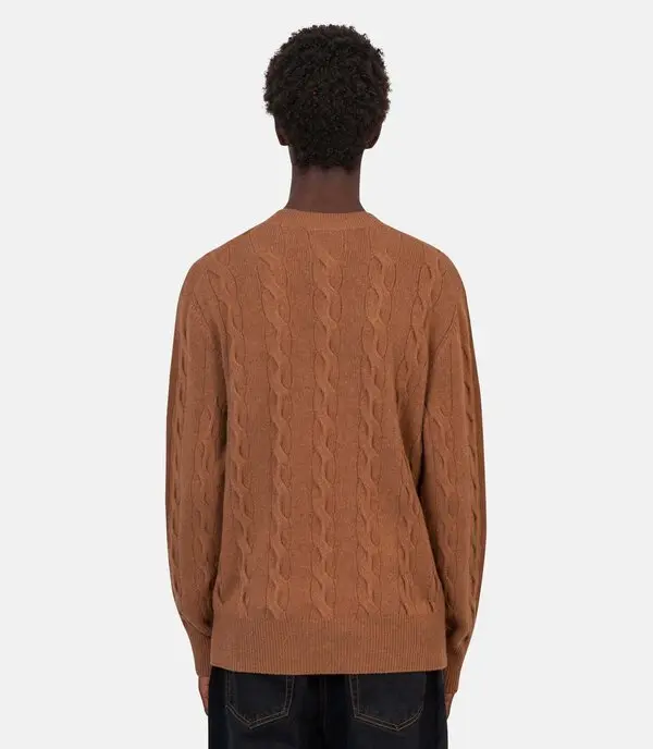 AMI Paris Cable Knit Crew Neck Knitted Sweater