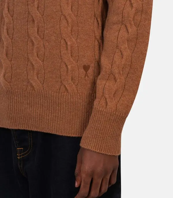 AMI Paris Cable Knit Crew Neck Knitted Sweater