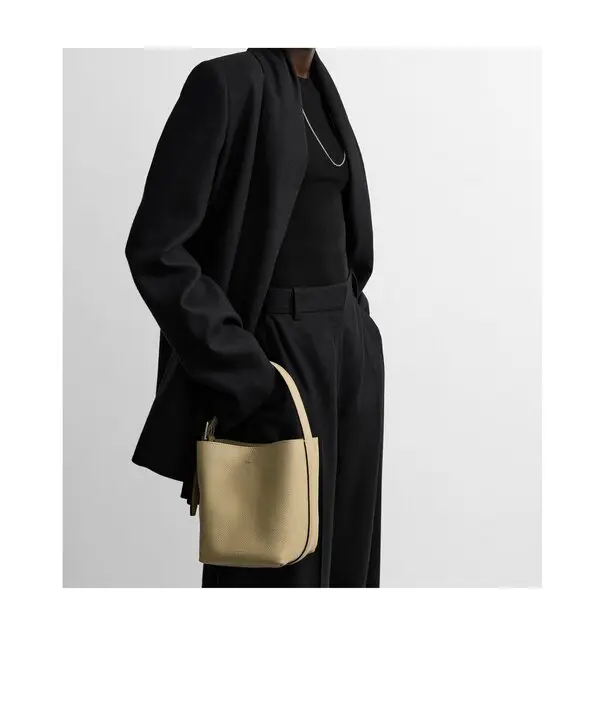 TOTEME Small Belted Grained-leather Tote