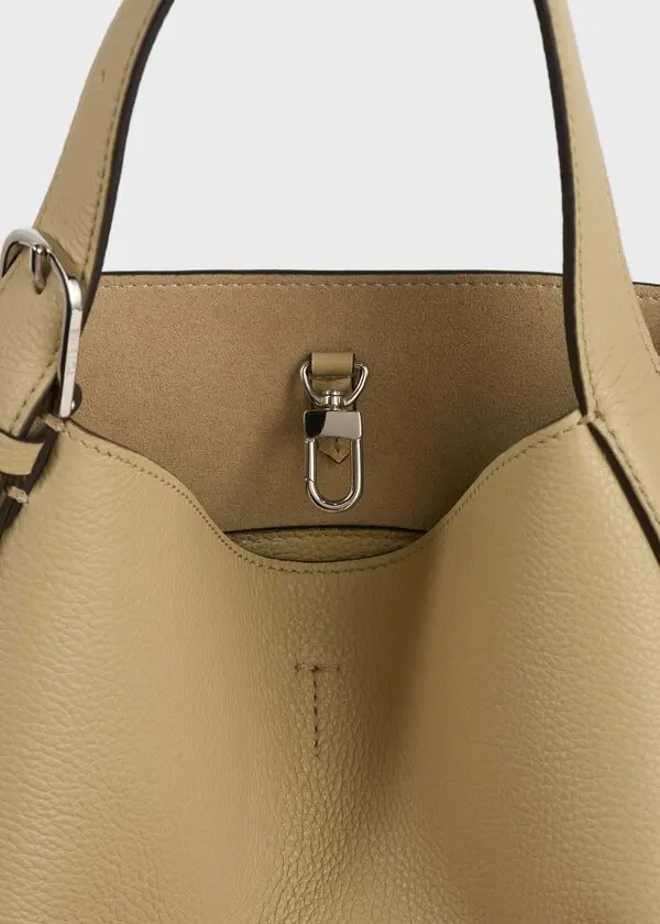 TOTEME Small Belted Grained-leather Tote