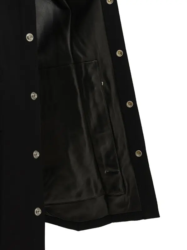 Rick Owens Fw26 Tower Runway Outershirt In Wool Whipcord And Waxy Lamb Leather