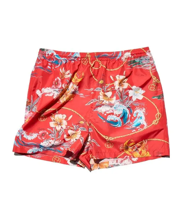 Gucci Printed Polyester Poplin Swim Shorts - Multi-color