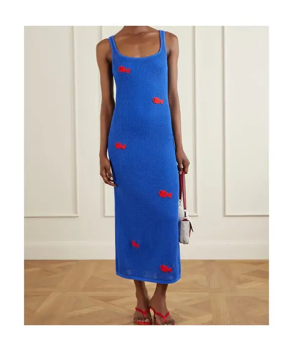 Staud Pietro Crochet Embroidered Dress