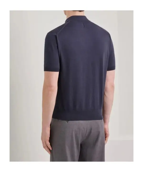 Canali Textured Knit Polo Sweater