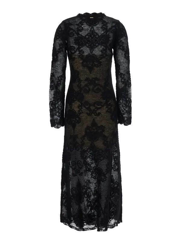 TWINSET Florallace Longsleeve Maxi Dress