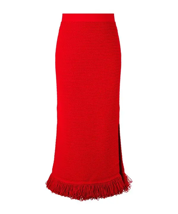 Bottega Veneta Simple Middle Skirt - Red