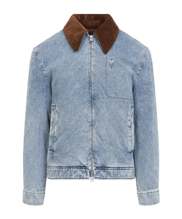 AMI Paris Zipped Denim Jacket