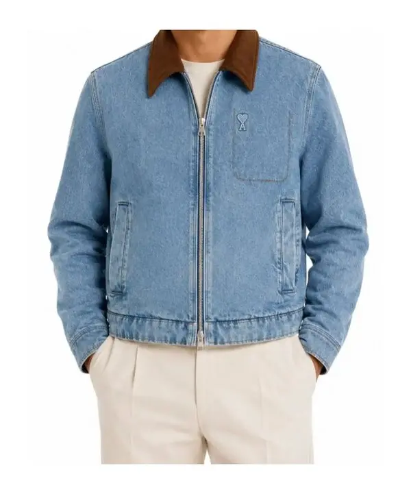 AMI Paris Zipped Denim Jacket