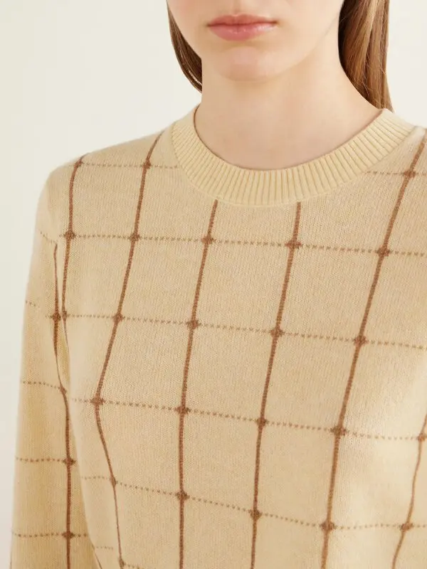 Guest In Residence Checked Cashmere Sweater - Yellow
