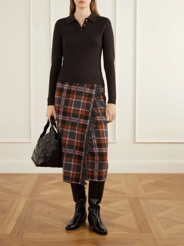 Guest In Residence Shrunken Waffle Cashmere Polo Sweater