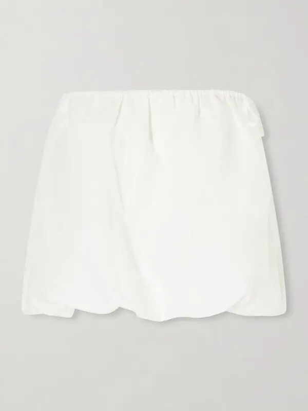 DEIJI STUDIOS Bubble Strapless Linen Bouse