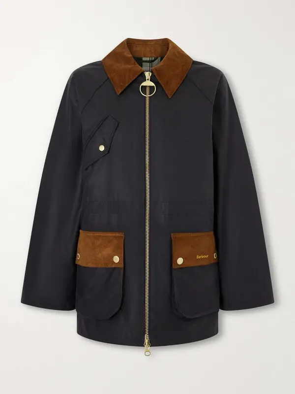 Barbour Treeton Corduroy-trimmed Cotton Jacket