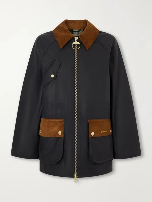 Barbour Treeton Corduroy-trimmed Cotton Jacket
