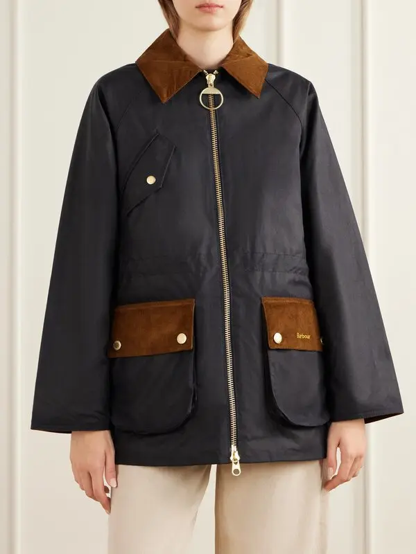 Barbour Treeton Corduroy-trimmed Cotton Jacket