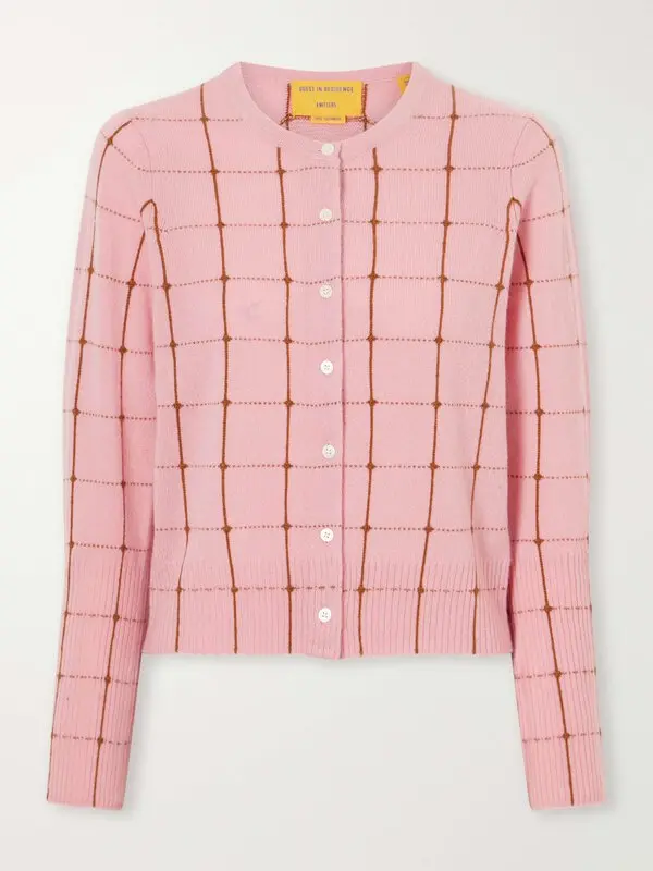 Guest In Residence Jane Checker Cashmere Cardigan