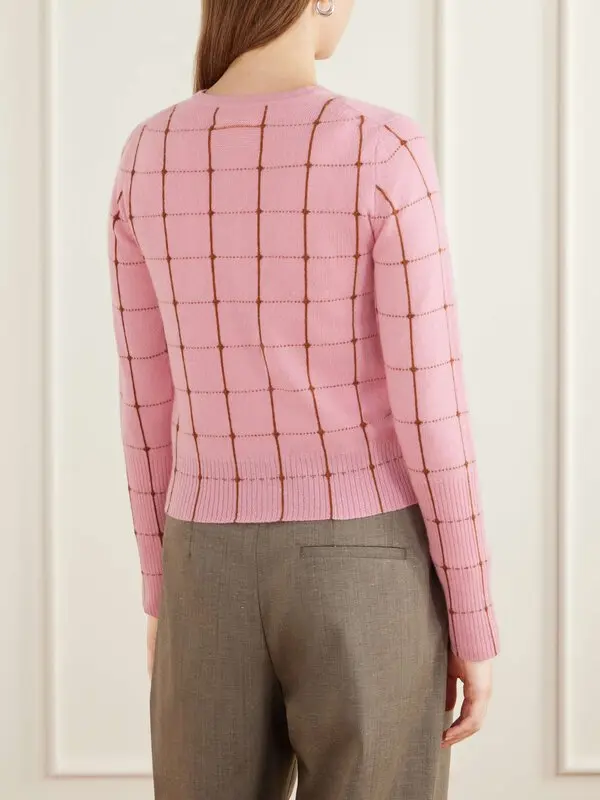 Guest In Residence Jane Checker Cashmere Cardigan