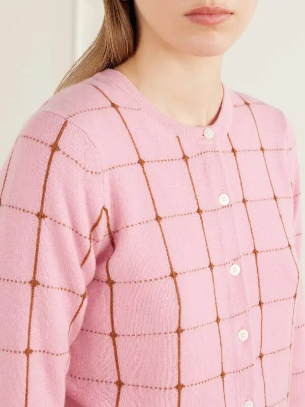 Guest In Residence Jane Checker Cashmere Cardigan