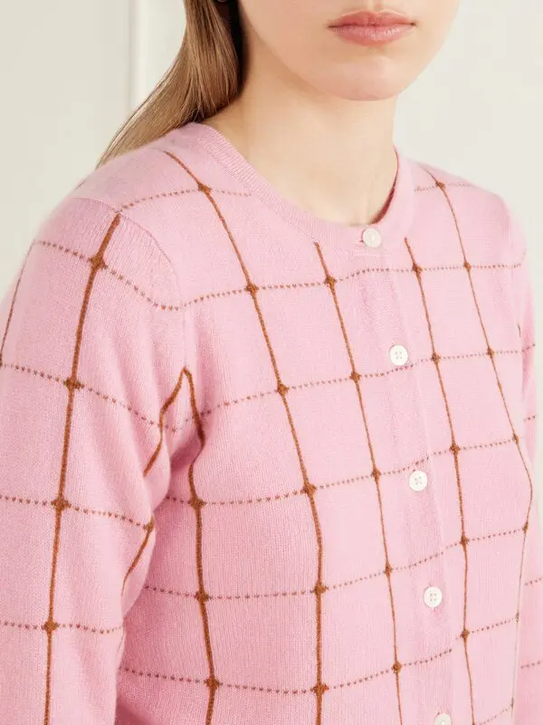 Guest In Residence Jane Checker Cashmere Cardigan