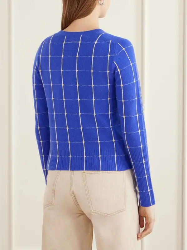 Guest In Residence Jane Checker Cashmere Cardigan