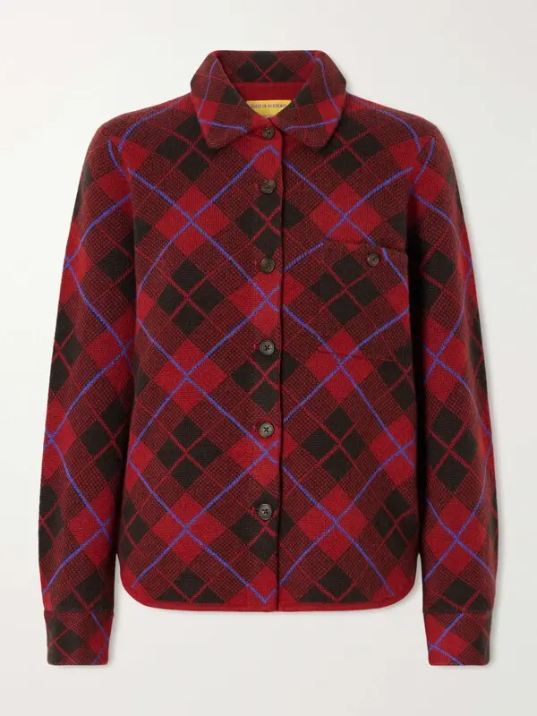 Guest In Residence Dylan Checked Cashmere Cardigan