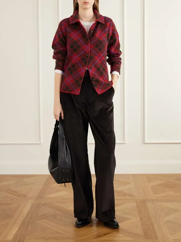 Guest In Residence Dylan Checked Cashmere Cardigan