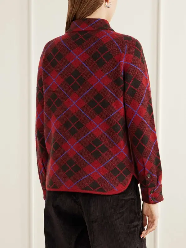Guest In Residence Dylan Checked Cashmere Cardigan