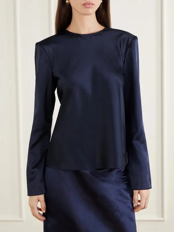 HEIRLOME Ruth Silk-satin Blouse - Blue