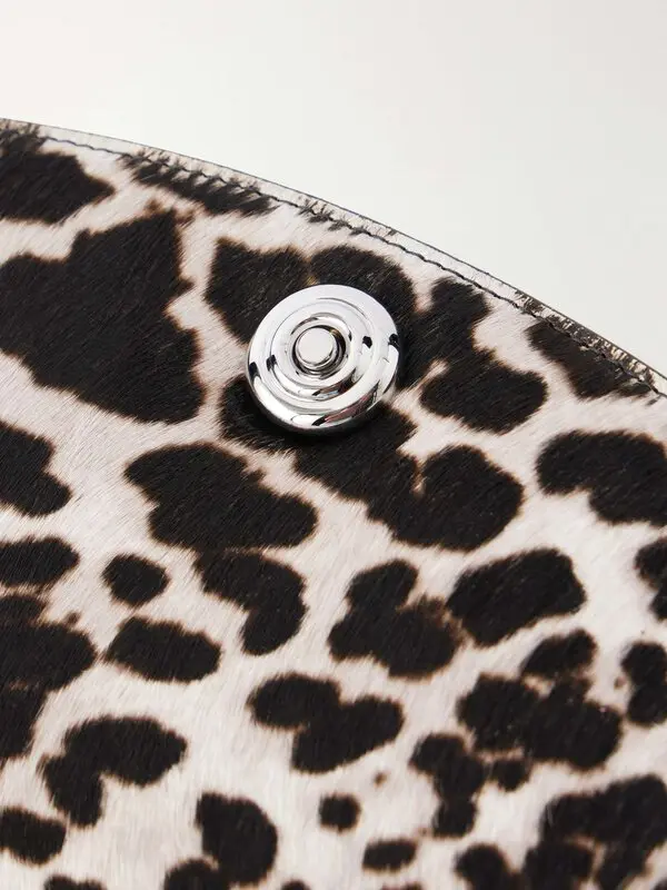 LIFFNER Pushlock Leopard-printed Calf-hair Clutch