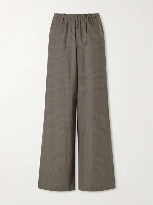 DEIJI STUDIOS Checked Organic Cotton Wide-leg Pants