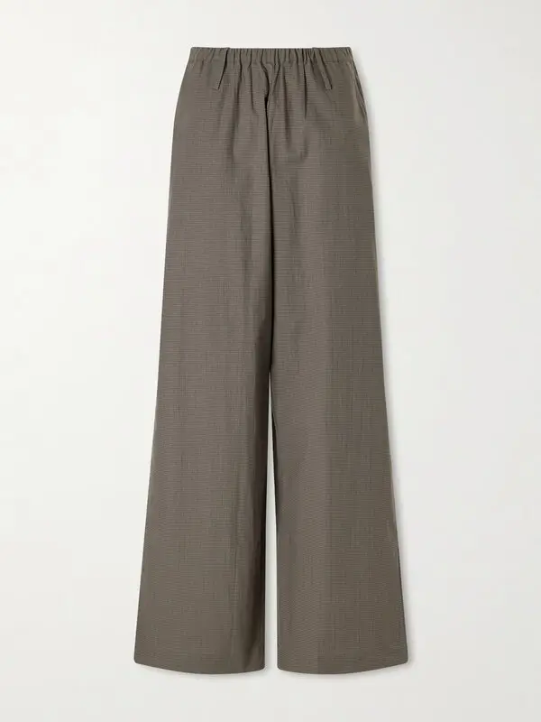 DEIJI STUDIOS Checked Organic Cotton Wide-leg Pants