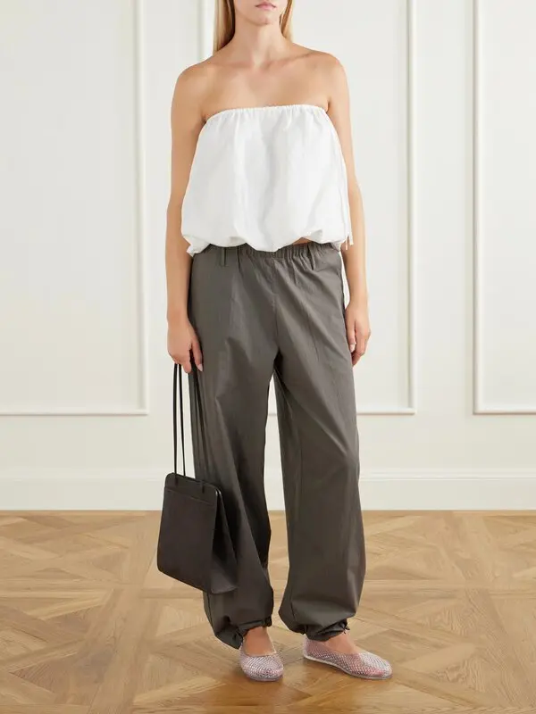 DEIJI STUDIOS Checked Organic Cotton Wide-leg Pants