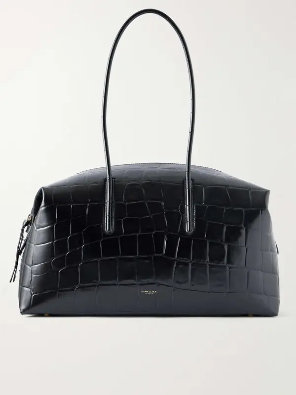 DEMELLIER The Stockholm Crocodile-effect Leather Shoulder Bag