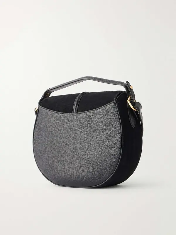 DEMELLIER The Siena Leather-trimmed Suede Shoulder Bag