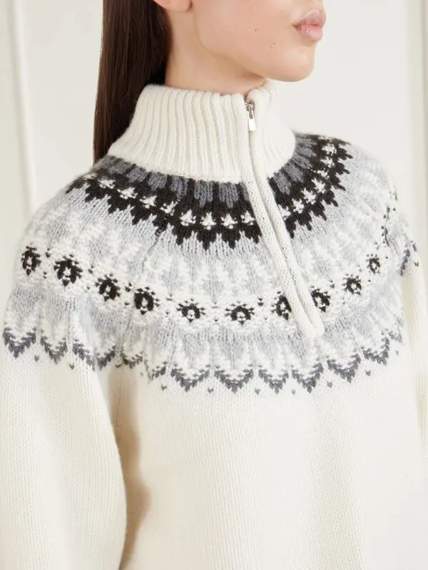Arch4 Saint Gervais Fair Isle Cashmere Half-zip Sweater