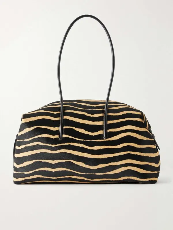DEMELLIER The Stockholm Zebra-print Leather-trimmed Calf-hair Shoulder Bag - Zebra Print