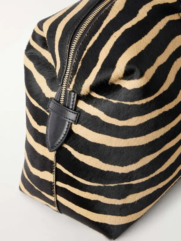 DEMELLIER The Stockholm Zebra-print Leather-trimmed Calf-hair Shoulder Bag - Zebra Print