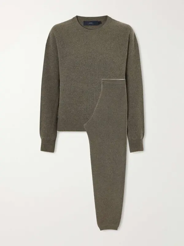 Arch4 Elsa Ribbed Cashmere Sweater And Pants Set