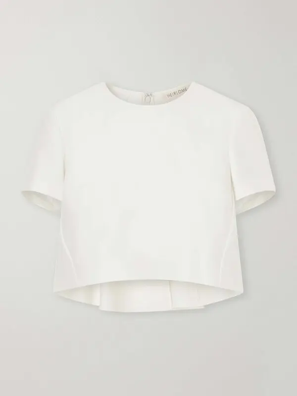 HEIRLOME Mariel Faille Wool-blend Blouse